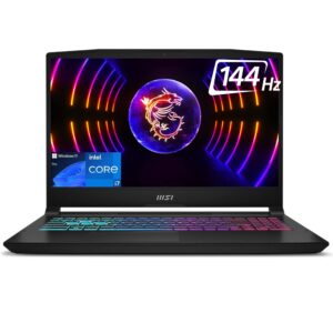 msi katana 15 gaming laptop, 15.6'' fhd ips 144hz, 12th gen intel 10-core i7-12650h up to 4.7ghz, geforce rtx 4070, 64gb ddr5, 2tb pcie ssd, wi-fi 6, 4-zone rgb keyboard, type-c, hdmi, black (b12v)