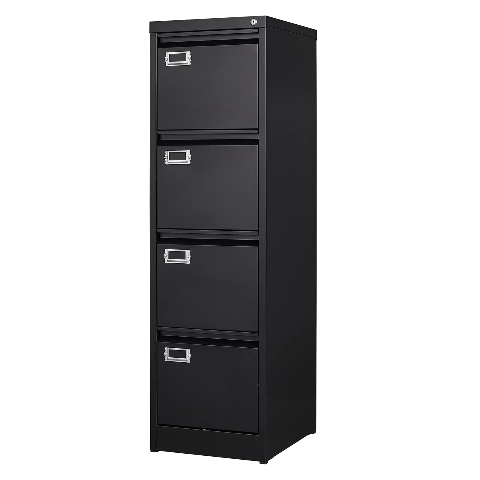 AFAIF 4 Drawer File Cabinet with Lock, Metal File Cabinets for Home Office,18" Deep Vertical Black Filing Cabinets Office Storage Cabinet for Letter/Legal / A4 / F4 Size, and File Folders