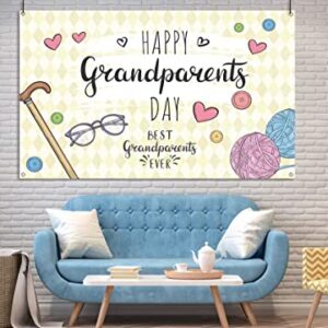 Nepnuser Happy Grandparents Day Photo Booth Backdrop School Event Retirement Love Grandparents Party Decorations Grandpa Grandma Holiday Photo Wall Decor (7×5ft)