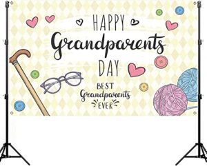 nepnuser happy grandparents day photo booth backdrop school event retirement love grandparents party decorations grandpa grandma holiday photo wall decor (7×5ft)