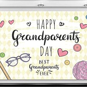 Nepnuser Happy Grandparents Day Photo Booth Backdrop School Event Retirement Love Grandparents Party Decorations Grandpa Grandma Holiday Photo Wall Decor (7×5ft)