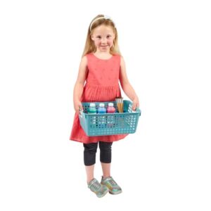 Really Good Stuff Large Plastic Book Baskets, 13?" by 10" by 5?" - 6 Pack, Water | Classroom Library Organizer, Toy Storage, Multi-Purpose Organizer Basket