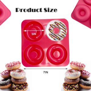 AWEELON 3 PCS Silicone Donut Mold for 4QT-8QT Air Fryer, Reusable Donut Pan for Baking,4 Cavity Non-Stick Bagel Pan,Air Fryer Accessories for Intsant Votrex Ninja Foodi