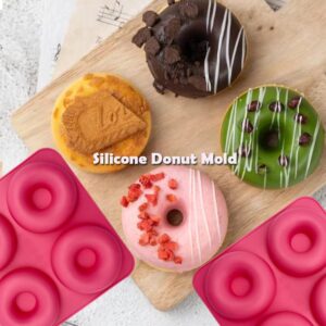 AWEELON 3 PCS Silicone Donut Mold for 4QT-8QT Air Fryer, Reusable Donut Pan for Baking,4 Cavity Non-Stick Bagel Pan,Air Fryer Accessories for Intsant Votrex Ninja Foodi