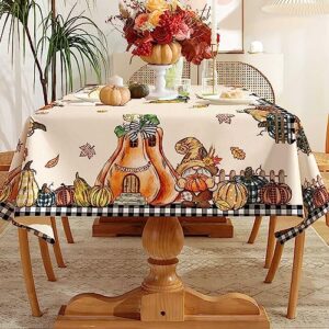 pinata Fall Tablecloth, Rectangle Table Cloth Autumn Pumpkins and Leaves for Table Decorations, Rectangle Tablecloth for Home Decor (Rectangle 60 * 120 inches, Orange)