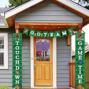 Football Decorations Football Porch Sign Banner Welcome Hanging Door Banner for Sport Theme Party Football Game Time Festival Party Supplies