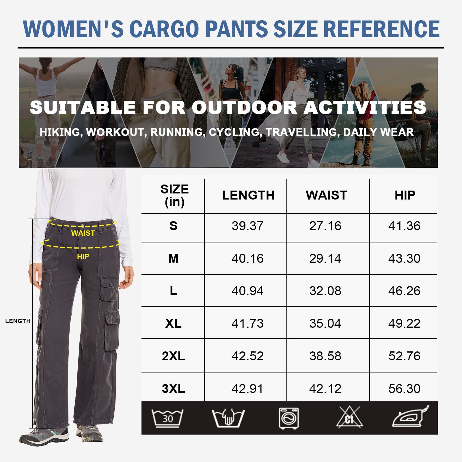 Women's Hiking Cargo Pants Joggers Cotton Casual Military Army Combat Work Pants with 7 Pockets,Gray M