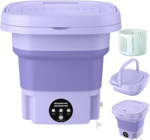 portable washing machine foldable high capacity mini washer deep cleaning half automatic washt-lavender