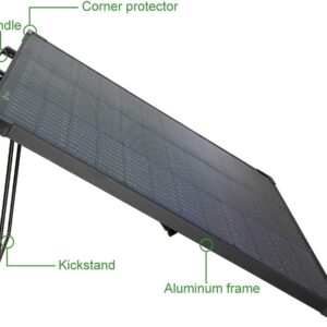 LensunSolar Innovative 55W 12V Solar Panel with Kickstand, Lightweight, Waterproof, Super Thin for RV Campers Power Station Camping, Only 4.4 lbs/2kgs