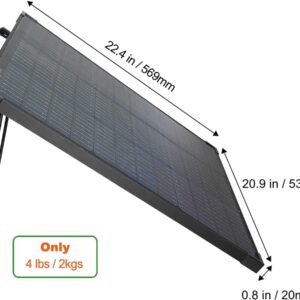 LensunSolar Innovative 55W 12V Solar Panel with Kickstand, Lightweight, Waterproof, Super Thin for RV Campers Power Station Camping, Only 4.4 lbs/2kgs