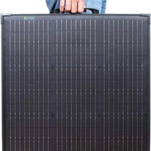 LensunSolar Innovative 55W 12V Solar Panel with Kickstand, Lightweight, Waterproof, Super Thin for RV Campers Power Station Camping, Only 4.4 lbs/2kgs