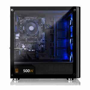 TJJ Neptune Gaming PC Desktop Computer - AMD Ryzen 5 5600G 3.9 GHz (Beat i7-8700K), Radeon RX Vega 7, 16GB DDR4 3200, 512GB NVME SSD, WiFi 6E, RGB Keyboard, Mouse & Speaker, Windows 11 Pro