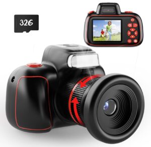 digital camera, greenkinder 4k digital camera for kids video 32gb sd card 10x 48m digital zoom, compact point and shoot camera, portable small camera for teens students boys girls seniors