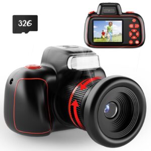 Digital Camera, GREENKINDER 4K Digital Camera for Kids Video 32GB SD Card 10X 48M Digital Zoom, Compact Point and Shoot Camera, Portable Small Camera for Teens Students Boys Girls Seniors