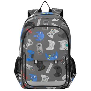 glaphy video game grey school backpack lightweight laptop backpack student travel daypack with reflective stripes