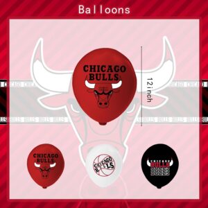 Chicago Bulls Birthday Party Decorations Michael Jordan Themed Basketball Party Supplies 23 Nba Sports Party Favors includes Banner Balloons Cupcakes Cake Topper for Men and Girls Boys