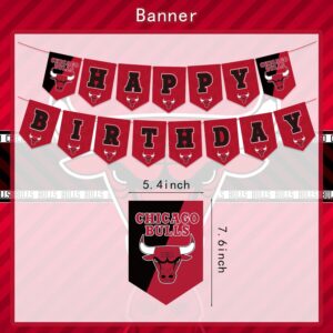 Chicago Bulls Birthday Party Decorations Michael Jordan Themed Basketball Party Supplies 23 Nba Sports Party Favors includes Banner Balloons Cupcakes Cake Topper for Men and Girls Boys