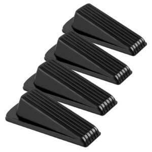 4 pack door stoppers for bottom of door, door stops, rubber door stopper wedge, sturdy stackable door stops for floor