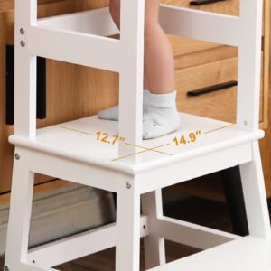 Kids Kitchen Step Stool,Baby Standing Tower for Counter and Bathroom Sink,Toddlers Montessori Learning Stool,Children Standing Helper (White Upgrade)