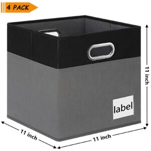 GhvyenntteS Storage Cubes 8 Pack, 11 Inch Cube Storage Bins with Label Cards, Fabric Storage Bins with Dual Metal Handles, Foldable Cube Storage Organizer Bins for Closet, Home, Nursery, Office