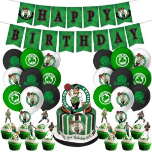 boston celtics basketball birthday party decorations basketball sports birthday party favors jayson tatum party supplies includes banner balloons cupcakes cake topper for boys