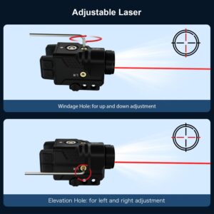 GAZESHOT Mini 700 Lumens Pistol Light Laser Combo Weapon Light Tactical Flashlights, Magnetic USB Rechargeable with Red Beam Sight and Strobe Mode for GL Glock and Picatinny Rail