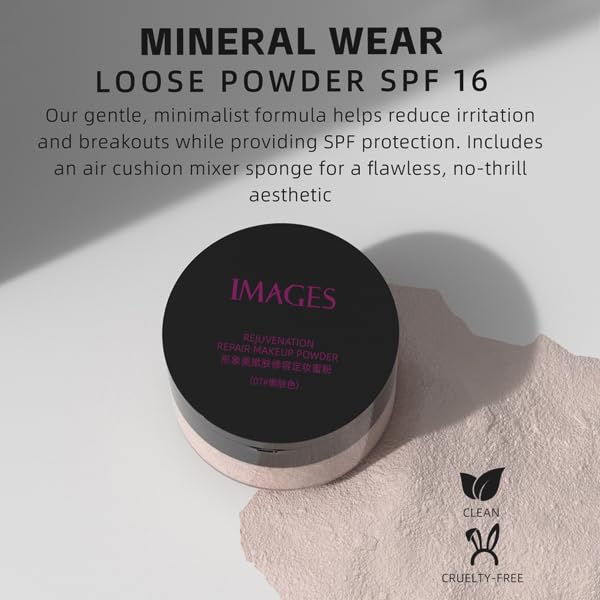 Loose Face Powder, Oil Control Minimizes Pores and Fine Lines, Sebum Control Makeup Pressed Powder Pact, Absorb Sweat and Prevent Clumps, with Mirror and Puff 15g, (Tender complexion)