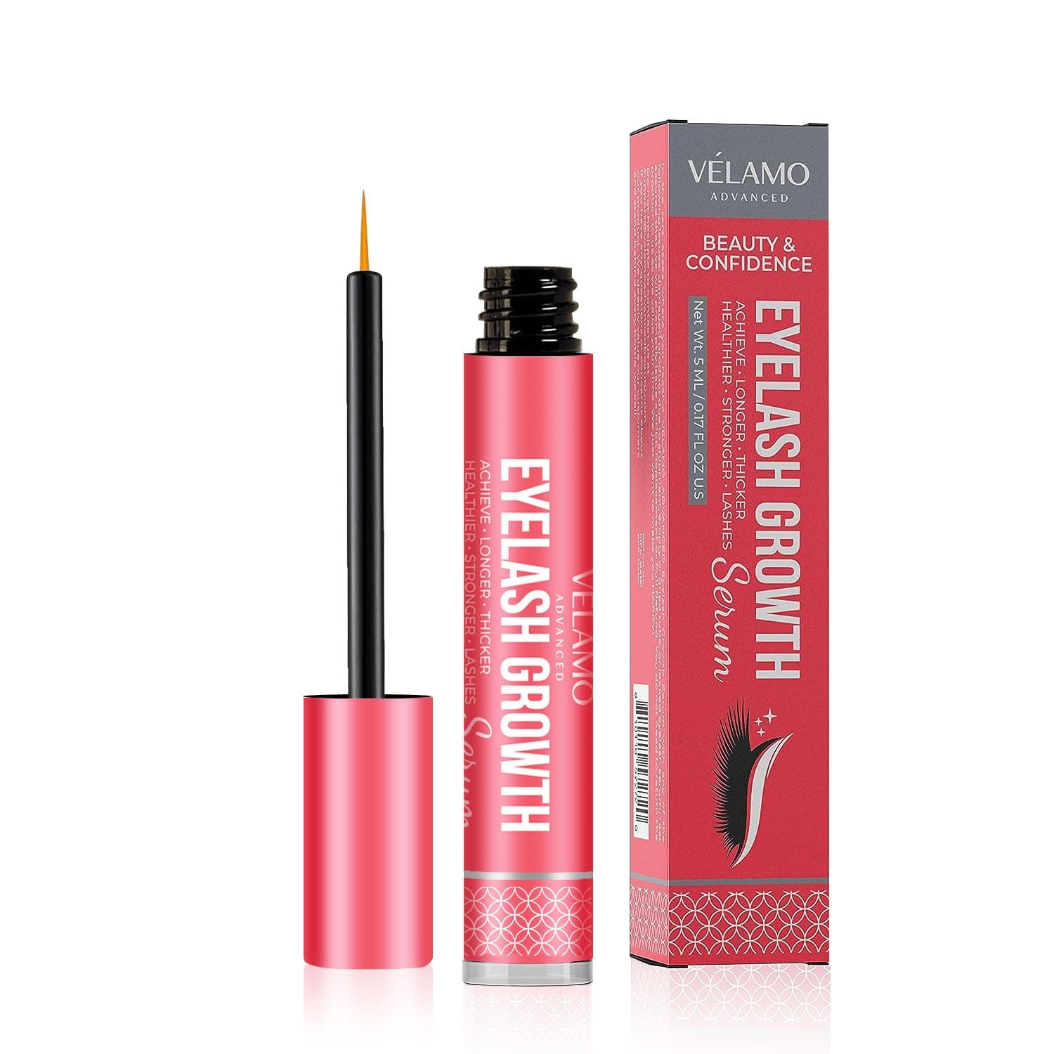 Eyelash Growth Serum, Lash Serum for Eyelash Growth, Eyelash Serum to Grow Lashes in 3-4 Weeks, Lash Growth Serum & Brow Growth Serum for Longer, Thicker, and Fuller Eyelashes, 5ML