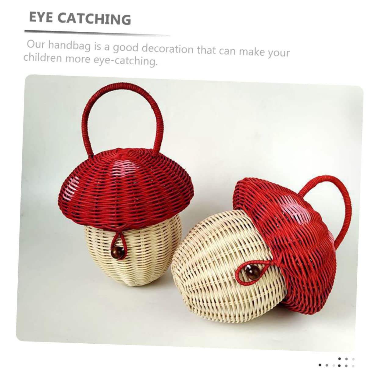 Didiseaon Mushroom Storage Basket Teen Girl Clothes Wicker Storage Basket Mushroom Grow Bags Girl Handbag Decor Woven Handbag Flower Basket Mushroom Costume Decor All Clutch Bag Rattan Miss