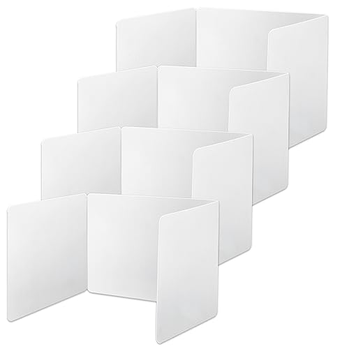 Jutieuo 4 Pack Classroom Privacy Shields for Student Desks, Heavy Duty Plastic Privacy Folder Desk Partition Panel for Student Testing Divider Board - Reduce Distractions, 17"W x 13.5"H x 14"D (White)