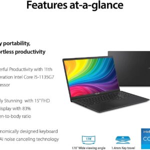 ASUS Vivobook 15.6 Inch FHD Business Laptop, Intel Core i5-1135G7, 20GB RAM, 1TB SSD, Windows 11 Pro, Office 365, Full Size Keyboard, HDMI, WiFi, Black, PCM