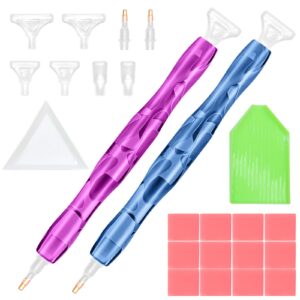 zynery 9 pcs diamond painting pens, resin diamond art pens with clay tips tray anti-slip mat, 5d diamond painting accessories and tools for diy diamond painting hobby