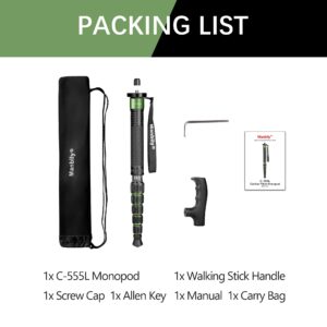 Manbily Carbon Fiber Camera Monopod,61 inch Portable Compact Lightweight Travel Monopod Walking Stick,Monopod for DSLR Camera Canon Nikon Sony Video (Carbon Fiber, Green&Black)