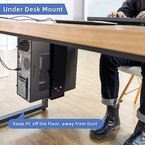 Under Desk PC Mount for Large Tower, Heavy Duty & Easy Adjust the Height by Pressing One Button (12" to 21"), Width Adjustable from 5" to 10" - Computer Mount PC Holder Under Desk, Holds up to 55lbs