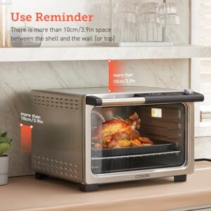 COSORI 11-in-1 Ceramic Air Fryer Toaster Oven Combo, Mother's Day Gift, Flat-Sealed Heating Elements for Easy Cleanup, Innovative Burner Function, 5 Accessories & Recipes, 26QT, Silver