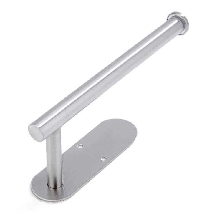 Expandable Rack Paper Towel Holder Under Cabinet Kitchen Paper Towel Stand Holder for Kitchen、Bathroom Organization and Storage, Self-Adhesive or Drill mounting (Silvery)