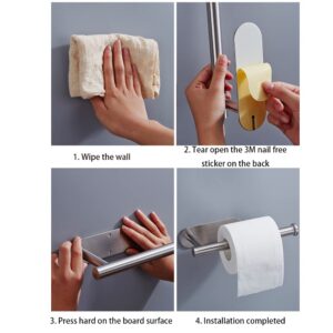 Expandable Rack Paper Towel Holder Under Cabinet Kitchen Paper Towel Stand Holder for Kitchen、Bathroom Organization and Storage, Self-Adhesive or Drill mounting (Silvery)