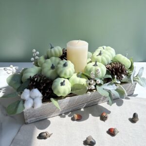 BESTTOYHOME 12 Pcs Assorted Small Artificial Pumpkins Light Green Faux Pumpkins Rustic Harvest Decorative Pumpkins Foam Pumpkins for Fall Wedding Halloween Thanksgiving Table Centerpiece Mantel Décor