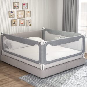 sephyroth bed rails for toddlers, extra tall baby bed rail guard specially designed for twin, full, queen, king size - safety bed guard rails for kids 1 side:78.74"(l) ×27"(h)