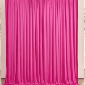 10 ft x 10 ft Wrinkle Free Hot Pink Backdrop Curtain Panels, Polyester Photography Backdrop Drapes, Wedding Party Home Decoration Supplies