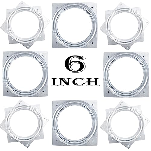 6 Inch Lazy Susan Turntable Bearings,8Pack Square Rotating Plate,500lbs Capacity 5/16”Thick Swivel Plate for DIY Lazy Susan Project Serving Trays, Kitchen Storage Racks, Craft Table