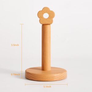 Toilet Paper Holder Stand, Cute Flower Design Wooden Toilet Paper Holder Free Standing, Decorative Toilet Roll Holder, Scrunchies Holder Stand, Hair Ties Organizer