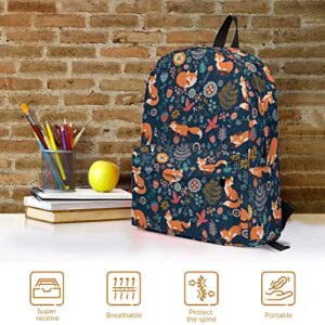 Roftidzo Fox Backpack Daypack Office Travel, Lightweight Laptop Backpack Bookbag for Teens Boys Girls