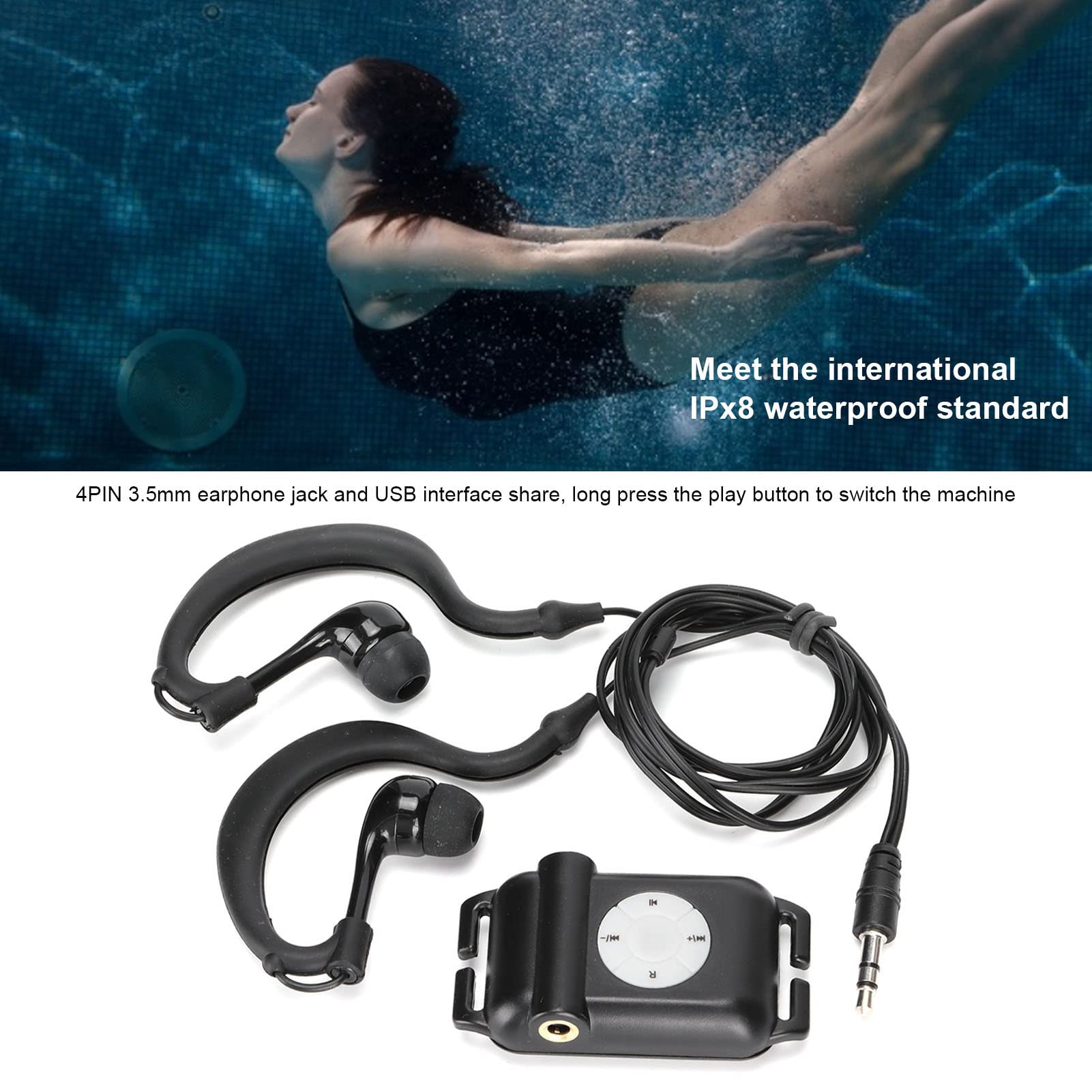 MP3 Player, ABS Player, Waterproof MP3 Player, Ipx8 Waterproof Standard, High Speed Usb2.0, Stored Data is Retained for 10 Years, Apply to Swimming.