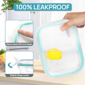 Vtopmart 18Pack Glass Food Storage Containers with Lids, Meal Prep Containers, Airtight Lunch Containers Bento Boxes with Leak Proof Locking Lids for Microwave, Oven, Freezer, Dishwasher