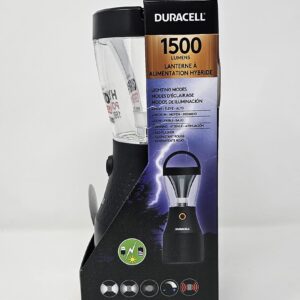 Duracell Dual Power Lantern 1500 Lumens with 5 Power Sources Available for Charging - 1 Lamp, Black