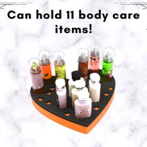 Polar Whale Lotion and Body Spray Stand Organizer Heart Shaped Large Tray Orange Black Durable Foam Washable Waterproof Insert for Home Bathroom Bedroom Office 15 x 12.5 x 2 Inches 11 Slots