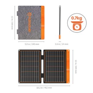 20W Small USB Solar Panel Charger 5V USB-A PD2.0 USB-C Foldable Portable Lightweight ETFE Power Emergency Panel IP67 Waterproof Hiking Camping Backpacking for Phones Tablets Power Bank