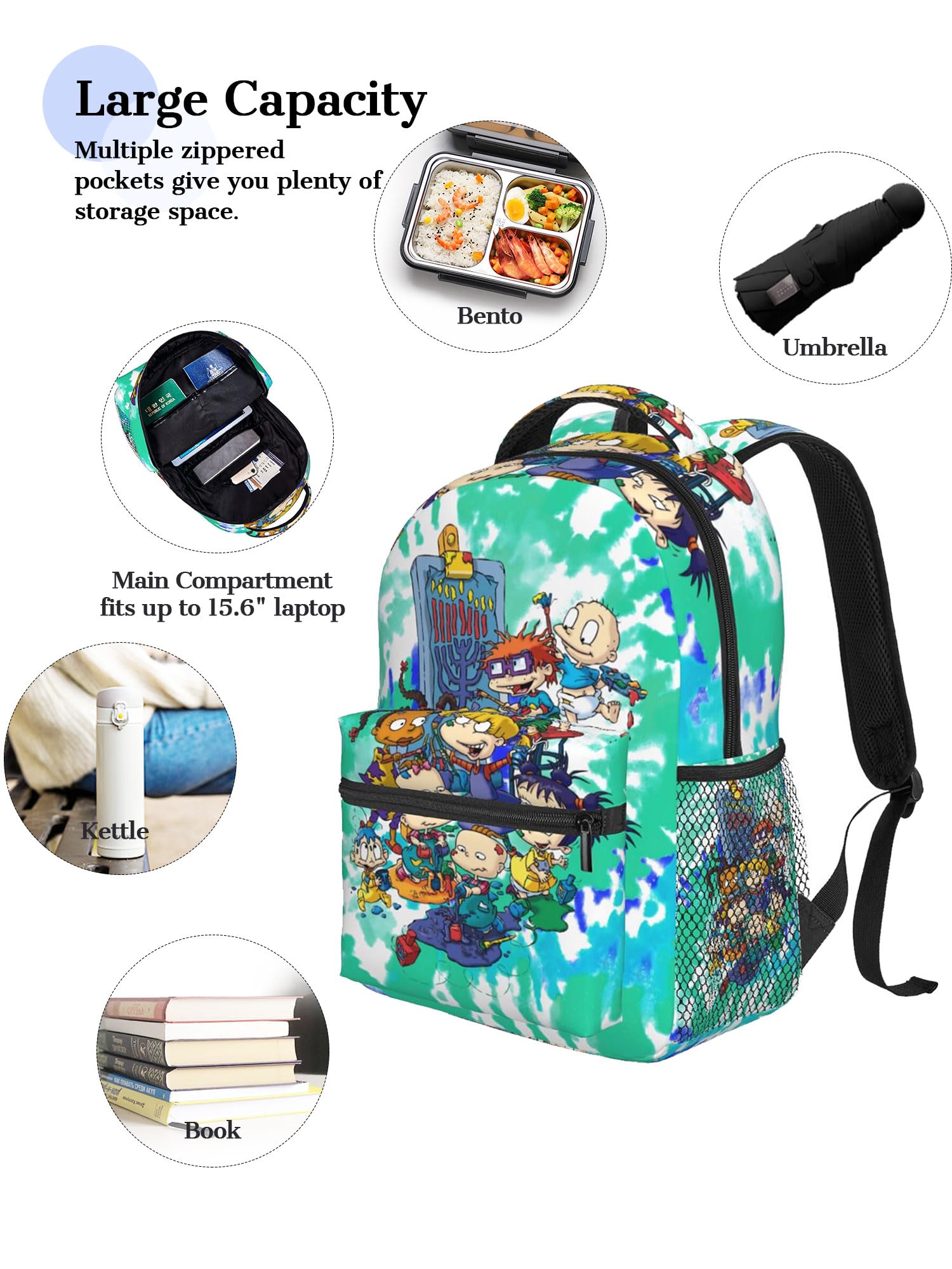 QIAOQIAOTA Anime Backpack 3D All-Over Tie-dye Print Bookbag for Boys Kids Large Capacity 16.5 inch Travel Bag Laptop Backpacks