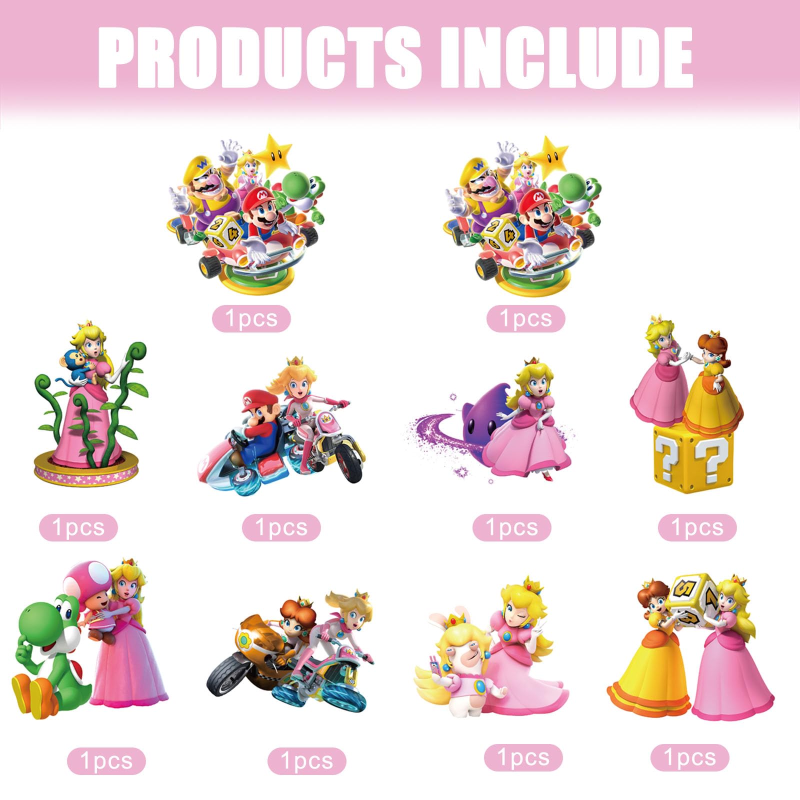 Princess Peach Door Sign Banner,Hanging Banner,Porch Sign Banners Princess Peach Birthday Decorations for Princess Peach Birthday Party Supplies